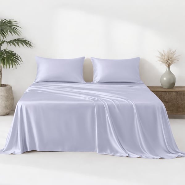 22 Momme Pure Silk Sheet Sets, Lavender Bed Sheets