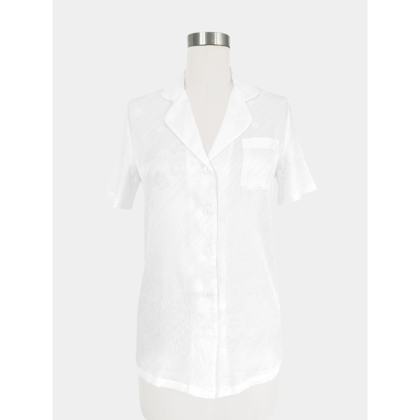 Pijama de Seda para Mujer Sakura Blanco | ElleSilk