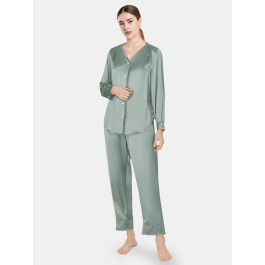 Modest Silk Pajama Set for Women, 100% Pure Silk