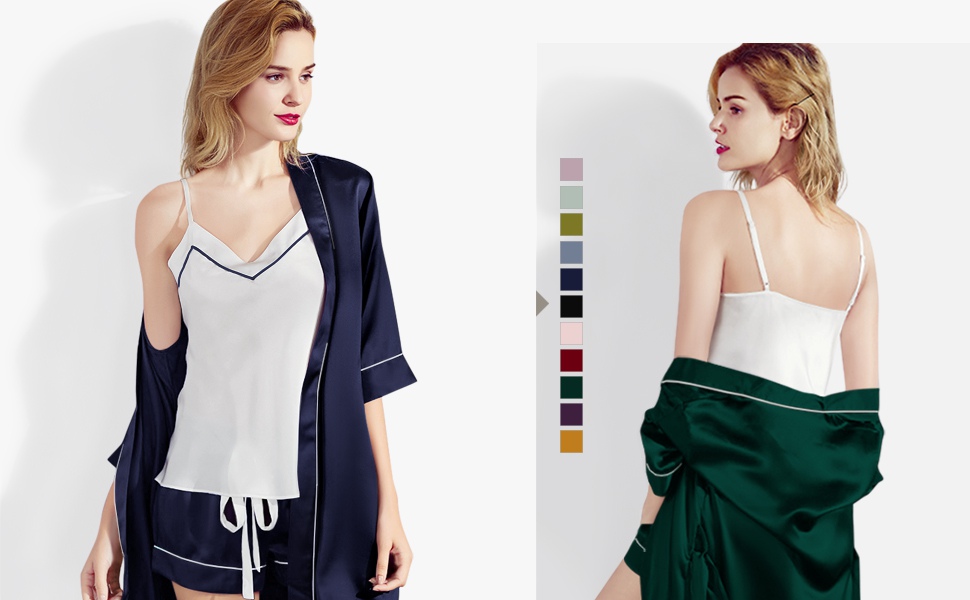 100% Silk Camisole and Shorts, Cozy Silk Cami Sets