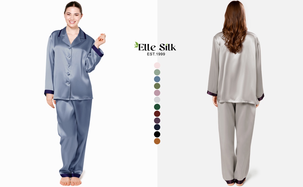 Classic Silk Pyjama Set for Women, 22 Momme