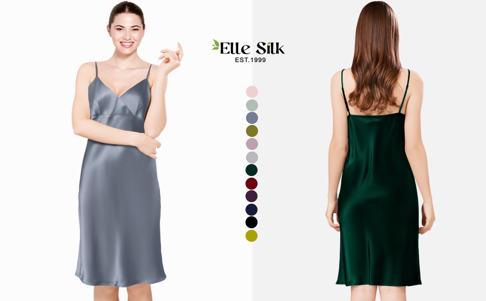 Simple Silk Slip Dress, Knee Length